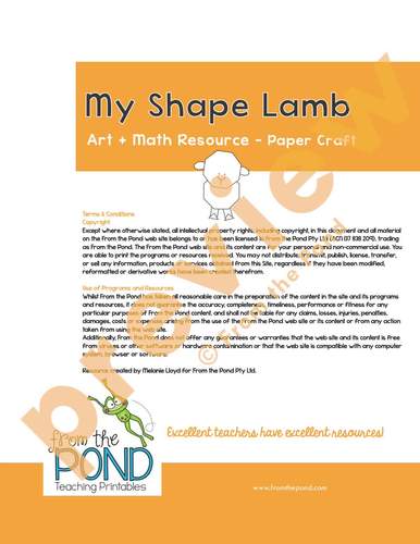 Spring Lamb Math Craft for 2D Shapes by From the Pond | TPT