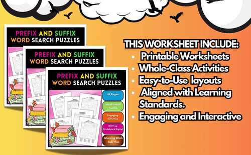 Prefix And Suffix Word Search Activities Morning Work 4th,5th,6th,7th ...
