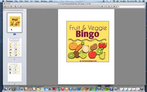 Fruit and Veggie Bingo by The Autism Helper | TPT