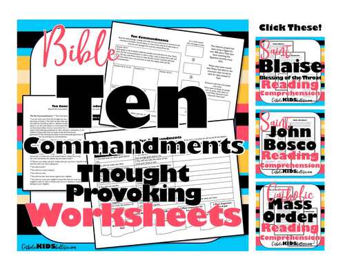 Ten Commandments Worksheets & Activities - Packet for Catholic ...