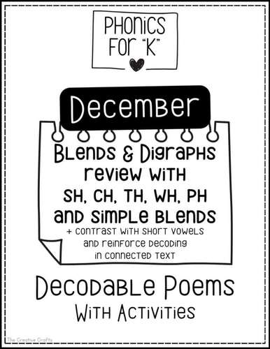 December Phonics Decodable Poems for 1st: Blends & Diagraphs Review ...
