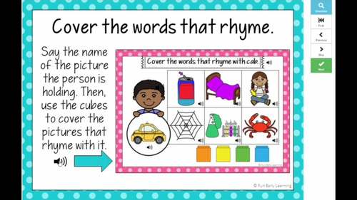 Rhyme and Cover Boom Cards™ Digital Task Cards for Distance Learning