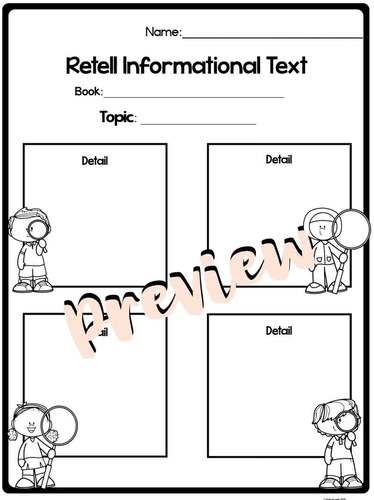 Retelling Nonfiction Informational Text Graphic Organizers - Topic and ...