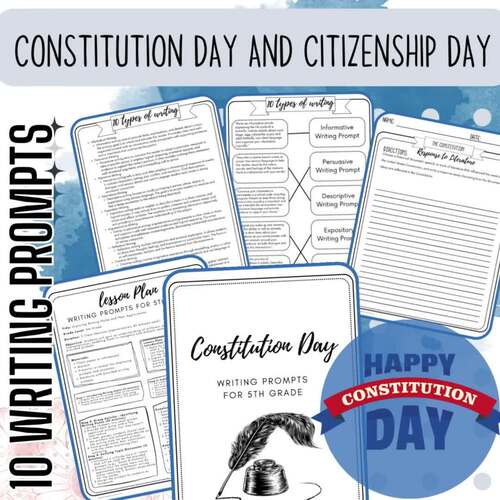 5th Grade Writing Prompts on Constitution Day and Citizenship Day