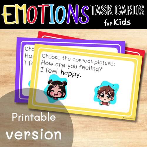 Feelings and Emotions Task Cards by Reham's Classroom | TPT