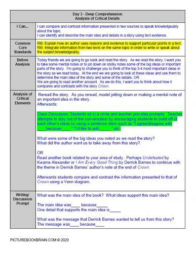 Crown An Ode to the Fresh Cut by Derrick Barnes Lesson Plan & Google ...