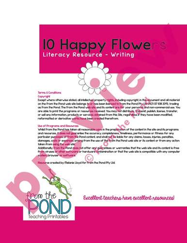 10 Happy Flowers Tracing Book and Worksheets by From the Pond | TPT