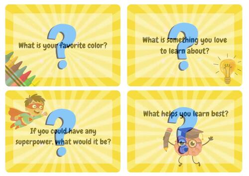 Get to Know You Flashcards | Icebreaker Questions for Kids | Back to ...