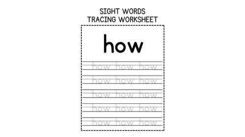SIGHT WORDS TRACING WORKSHEET/ TRACING SHEET WORKSHEET | TPT