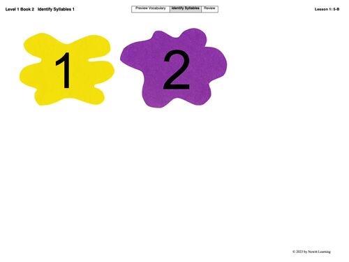 Newitt Book 2 PowerPoint: Identify Syllables 1, Lesson 1 (Prereading ...