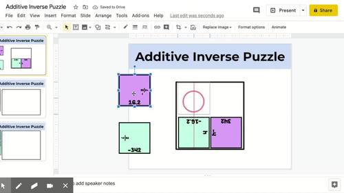 Additive Inverse Puzzle | Digital and Printable by Ms V's Room | TPT
