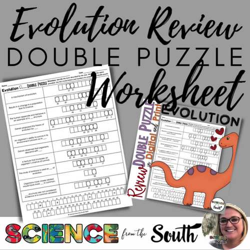 Evolution Review Double Puzzle Worksheet in Digital and Print | TPT
