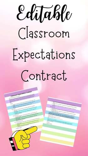 Classroom Expectations Contract by Flower Power Teacher | TPT