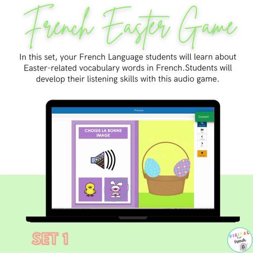 French Easter Vocabulary Activity BOOM CARDS | Pâques SET 1 | TPT