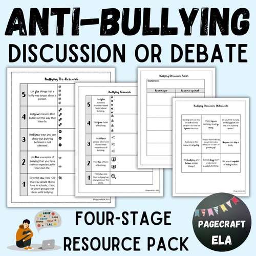 Anti Bullying Discussion Prep Pack with Guided Planning and Research ...