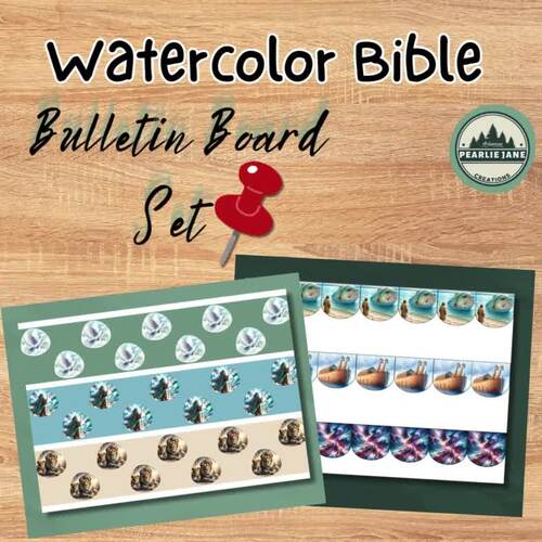 Vintage Watercolor Bible Bulletin Board Borders Classroom Decor | TPT