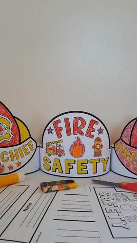 Fire Safety Hat Craft | Firefighter Hat Crown | Fire Prevention Week Hat