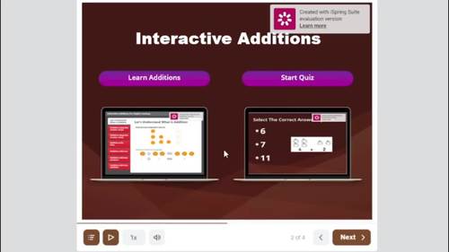 Interactive Digital Resources | Learn Additions Using Quizzes by Educatorly
