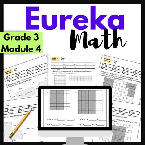 Engage NY {Eureka} Math Grade 3 Module 4 Review Packet Area | TPT