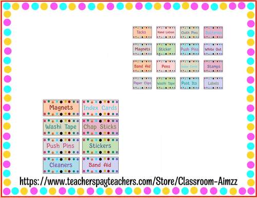 Teacher Toolbox Labels, Polka Dots Teacher Toolbox Labels, Back to ...