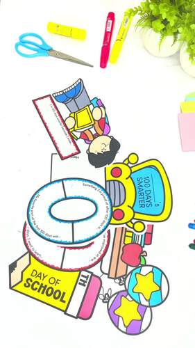 100th Day of School Activities Craft 100 Days Smarter Writing Bulletin ...