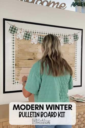 Modern Winter Bulletin Board Bundle Winter Door Decorations Bulletin ...