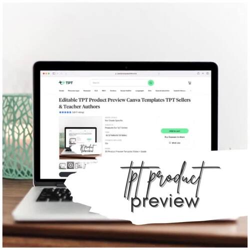 Editable TPT Product Preview Canva Templates TPT Sellers & Teacher Authors