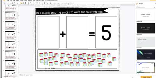 Digital Addition & Subtraction for Google Slides: DISTANCE LEARNING (5-20)