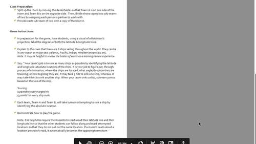 Geography: Battleship: Latitude & Longitude (Absolute Location) Map Skills