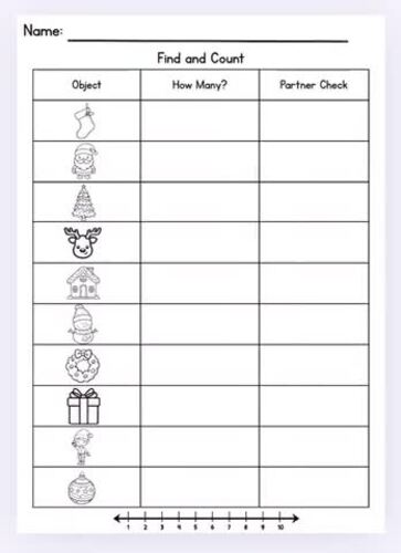 Christmas Find and Count: Holiday Math Activity by SproutandSparkle