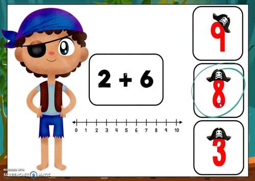 Addition 0-10 Les pirates Boom cards French distance learning by Madame ...