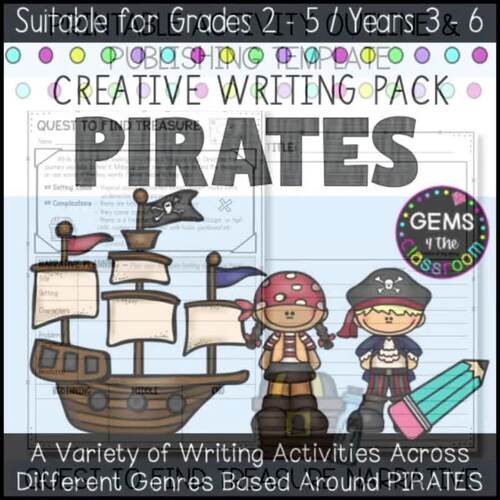Pirates Creative Writing:Prompts, Vocabulary & Task Cards for Grades 2 ...