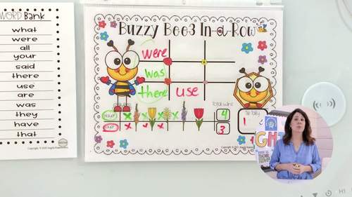 Buzzy Bee 3 In-A-Row (editable word game) by Making The Basics Fun