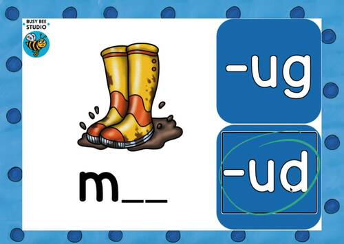 SHORT U WORD FAMILIES BOOM CARDS CVC FLUENCY PRACTICE UG UN UT UB UM ...