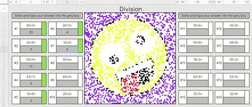 Digital Math Pixel Art | 4th Grade Fluency Practice Division - Divisors ...