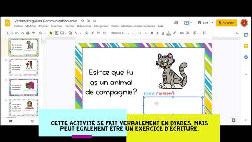 QUESTIONS Verbes irréguliers Avoir Être Faire Aller Venir Présent de l ...