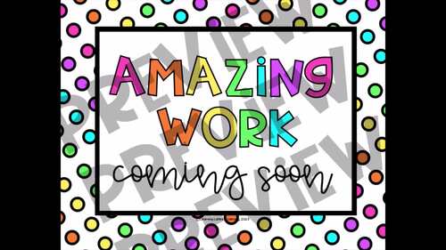 $1 Amazing Work Coming Soon Bulletin Board Signs Neon Brights Classroom ...