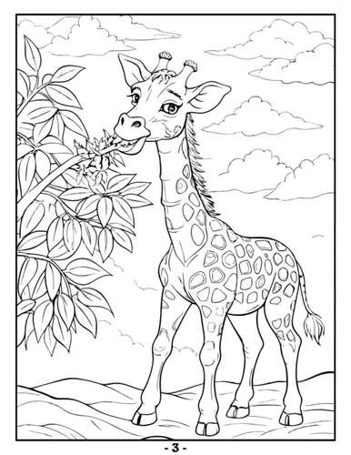 Safari Animals Coloring Pages: Relaxing Coloring Sheets with Safari Animals
