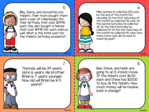 Multi-Step Word Problems Task Cards | 4th-5th Grade | Set 2 | Digital ...