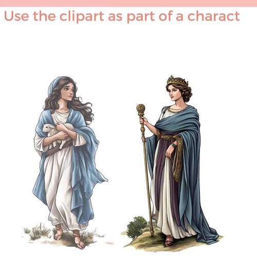 Women of the Bible Clipart Watercolor Christian Characters Bible Story ...