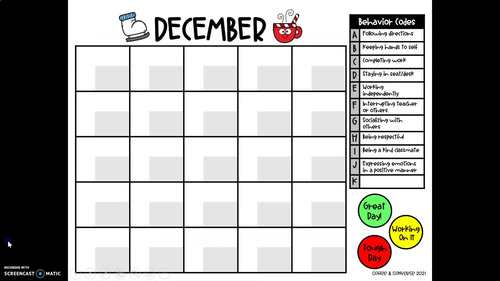Themed Monthly Behavior Calendars/Charts with Behavior Key! **Editable**