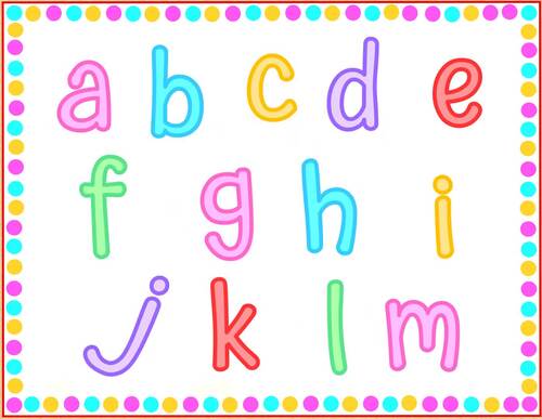 Printable bright Colors Bulletin Board Letters, Large Alphabet Letters ...