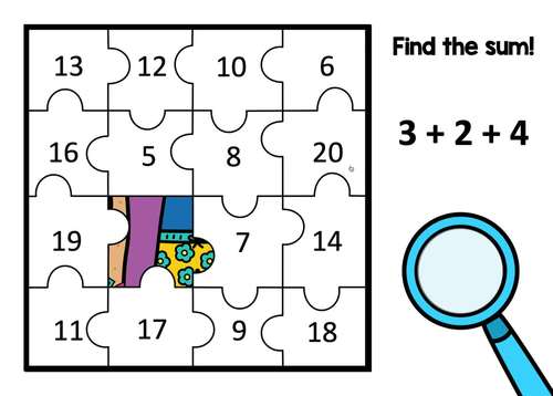 Adding 3 Numbers First Grade Printable and Digital Addition Math Task Cards