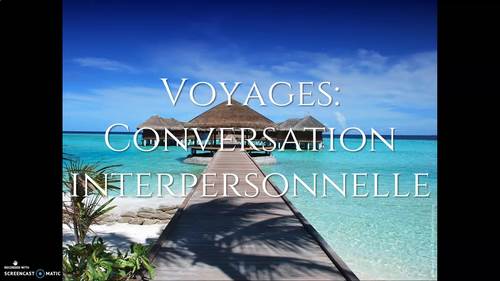 French Travel Trip Voyage Hotel Interpersonal Speaking Performance Task ...