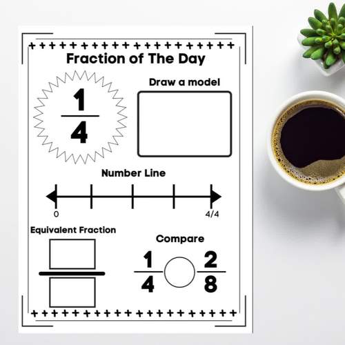 Fraction of the Day by Hands on Learning LLC | TPT