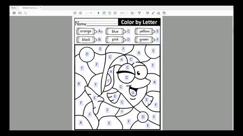 Editable Color by Letter Activities for Kindergarten | Ocean | TPT