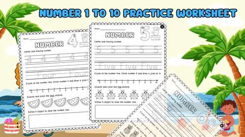 Number 1 to 10 Practice Worksheets | Kindergarten & Grade 1 Math Activities