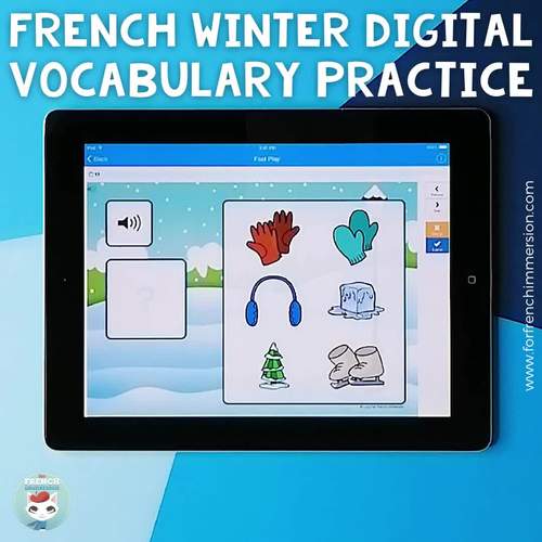 French Winter Vocabulary Practice French Digital Boom Cards pour l'hiver