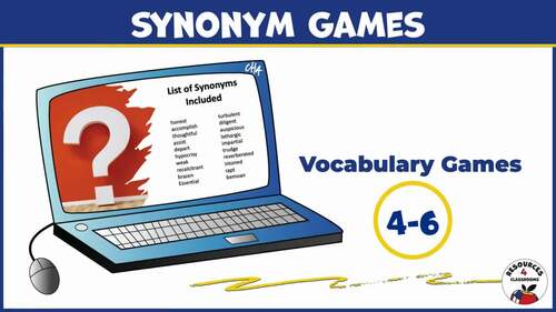 Synonyms Game - ESL Vocabulary Development - Match Up Synonym Activity