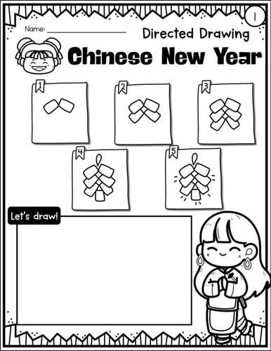 Chinese New Year Directed Drawing: Step by Step Lunar New Year Art ...
